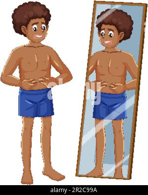 Puberty Boy Experiencing Physical Changes illustration Stock Vector ...