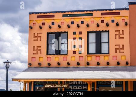 Mountainair, New Mexico - colorful designs at the historic Shaffer ...