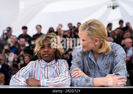 Aswan Reid, left, and Cate Blanchett pose for photographers at the ...