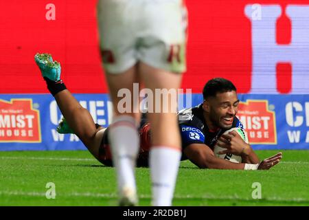 Max Feagai of the Dragons scores a try during the NRL Round 9 match ...
