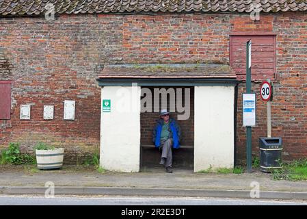 Bus stop in the village of Skeffling, East Yorkshire, England UK Stock ...
