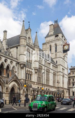 Main facade of the Royal Courts of Justice in Strand, London, England ...