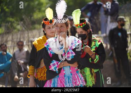 Bamburet, KPK,Pakistan - 05152023: Kalash woman in a pink traditional ...
