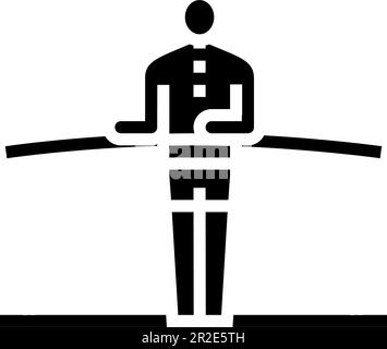 tightrope walker carnival vintage show line icon vector illustration ...