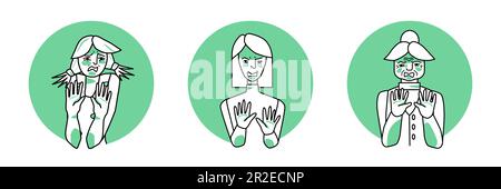 Female emotion of disgust color line illustration Stock Vector Image ...