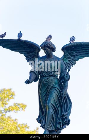Angel of the Waters, atop Bethesda Fountain in NYC’s Central Park, was ...