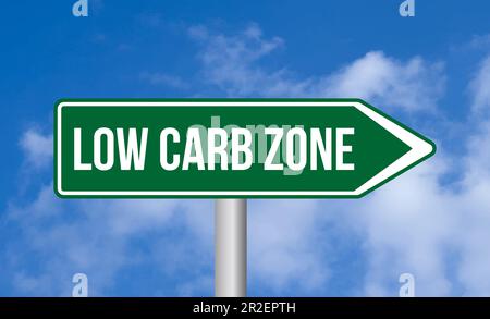 Low carb zone road sign on blur background Stock Photo - Alamy