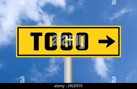 Togo road sign on sky background Stock Photo - Alamy