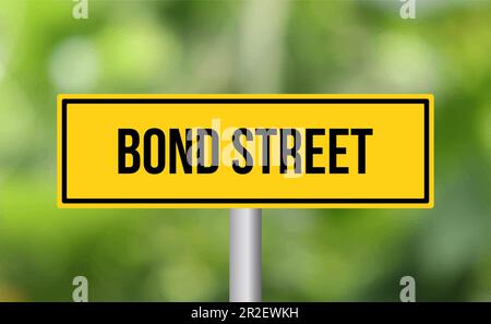 Bond street road sign on sky background Stock Photo - Alamy