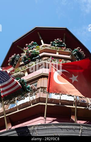 Low angle shot of the flags of Turkey captured during the daytime Stock ...