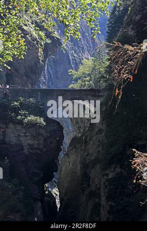 Switzerland, Graubünden, Via Mala Gorge and bridges, Schweiz ...