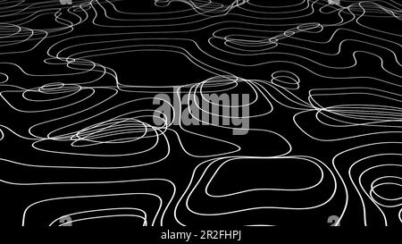 Black and White 3D Topographic map background concept abstract ...