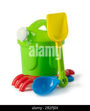Baby toy bucket and shovel rake isolated on white background Stock ...