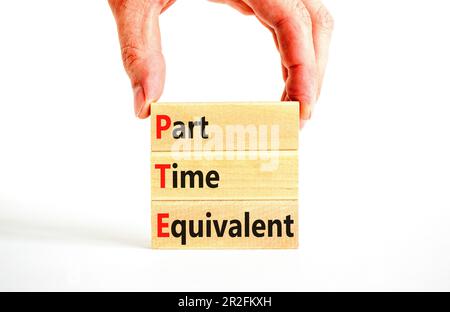 PTE Part time equivalent symbol. Concept words PTE Part time equivalent ...