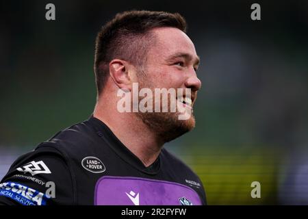 Glasgow Warriors' Zander Fagerson before the ECPR Challenge Cup final ...