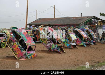 VW Slug Bug Ranch,Conway/Panhandle,Texas,Route 66 Stock Photo - Alamy