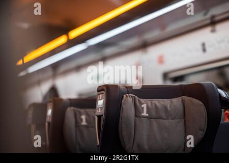InterCityExpress ICE4, interior view, seats in first class compartment ...