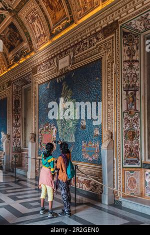 Frescoes on the ceiling of the Gallery of Maps, Vatican Museum, Rome, Lazio, Italy, Europe Stock ...