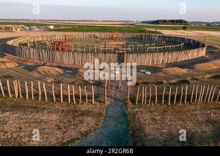 Ring sanctuary Pömmelte, prehistoric circular ditch, also called German ...