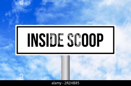 Inside scoop road sign on cloudy sky background Stock Photo - Alamy