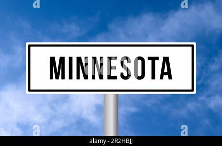 Minnesota road sign on cloudy sky background Stock Photo - Alamy