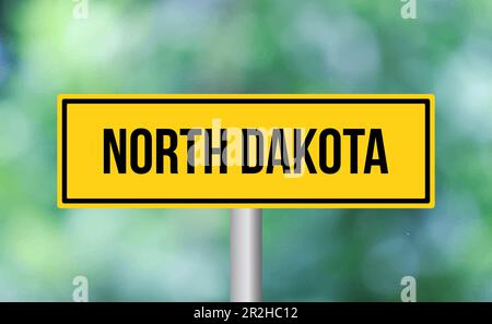 North dakota road sign on blue sky background Stock Photo - Alamy