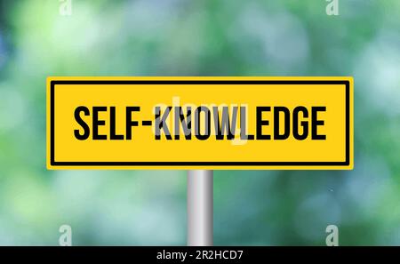 Knowledge road sign on blur background Stock Photo - Alamy