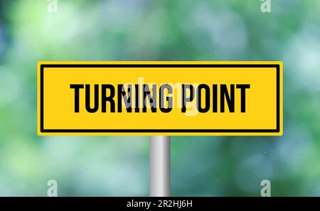 Turning point road sign on sky background Stock Photo - Alamy