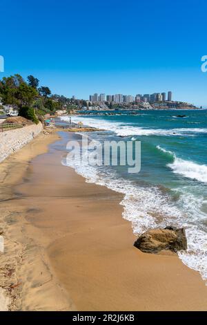 Black beach (Playa Negra), Concon, Valparaiso Province, Valparaiso ...