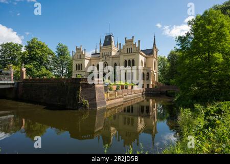 Moated castle and park, Evenburg Castle, Leer, East Frisia, Lower ...
