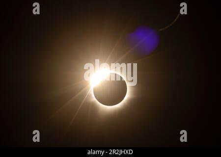 Diamon ring during the 2023 Australian total solar eclipse in Exmouth ...