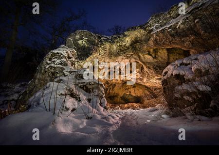 wintry blockstone cave, UNESCO World Heritage "Caves and Ice Age Art of ...