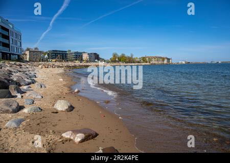 Kalarand shore, little sandy beach next to newly built residential ...