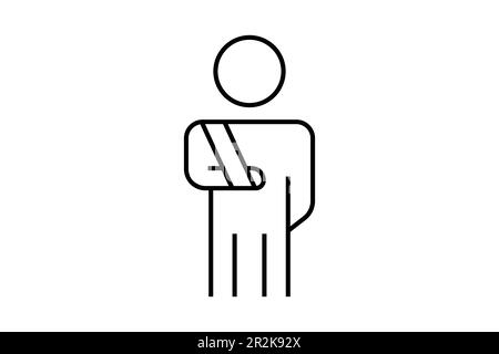 Accident pictogram man icon. Work safety, injury caution, hazard ...