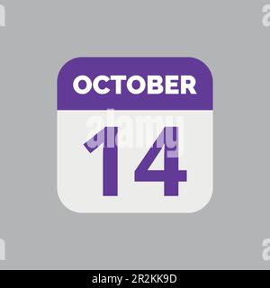 Icon calendar day - 14 October. 14th days of the month, vector ...