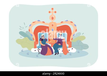 crown monarchy royal hierarchy king queen isolated design icon vector ...