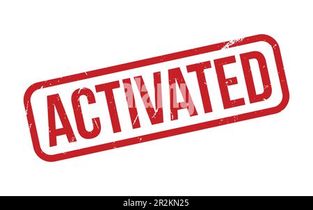 Grunge red activated word rubber seal stamp on white background Stock ...