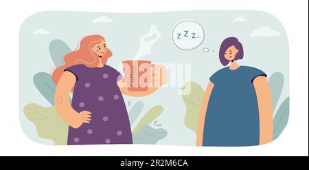 Sleepy woman having need of coffee Stock Vector Image & Art - Alamy