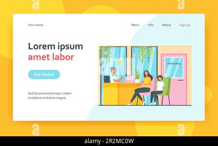 Unhappy mom talking with angry principal director about son isolated ...