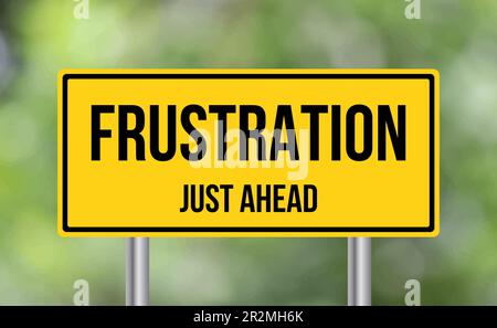 Frustration road sign on blur background Stock Photo - Alamy