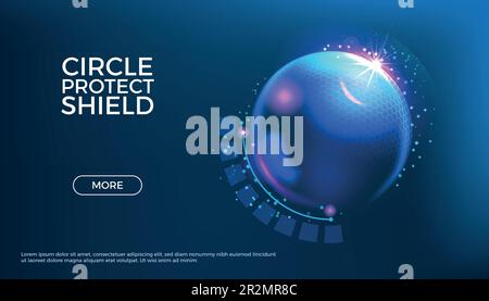 Modern tech futuristic of bubble dome shield sphere with hexagon ...