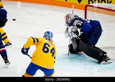 France's goalie Julian Junca misses Finland's side's third goal by ...
