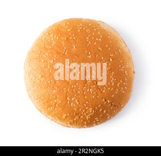 Burger bread isolated on white background Stock Photo - Alamy