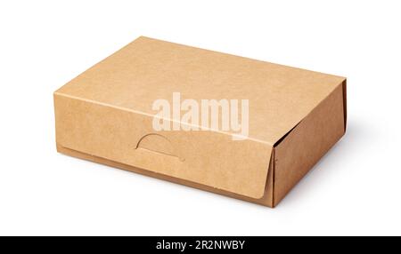 brown unlabeled paper food box isolated on white background Stock Photo ...