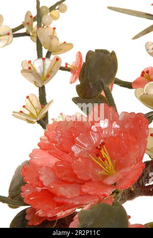 Detail of fine chinese jade cherry blossom Stock Photo - Alamy