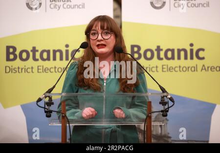 Aine Groogan from the Green Party at Belfast City Hall during the ...