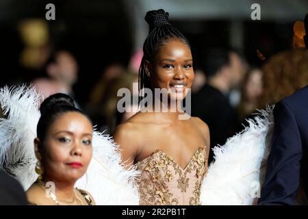 Siran Riak poses for photographers upon arrival for the premiere of the ...