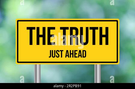 The Truth just ahead road sign on cloudy sky background Stock Photo - Alamy