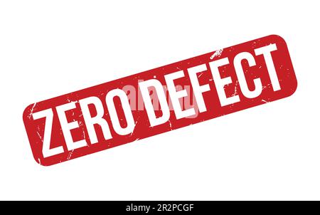 Grunge red zero defect word round rubber seal stamp on white background ...