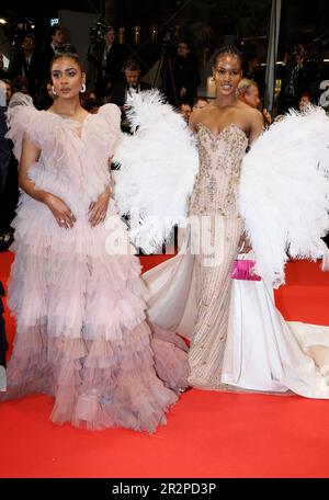 Eiman Yousif, left, Siran Riak poses for photographers upon arrival for ...